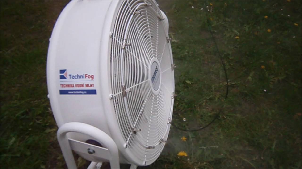 Ochlazení pro festivaly a větší akce - Velký mlžící ventilátor - YouTube
