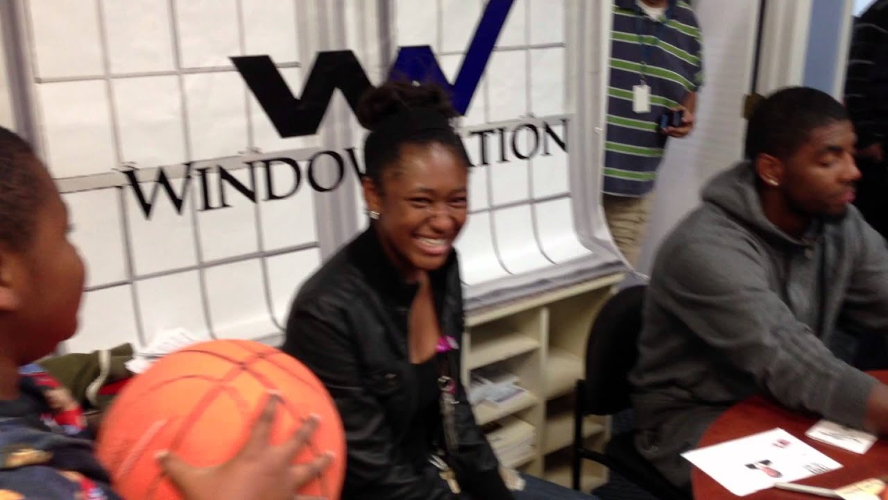 Girl crying, So excited to meet Kyrie Irving - YouTube