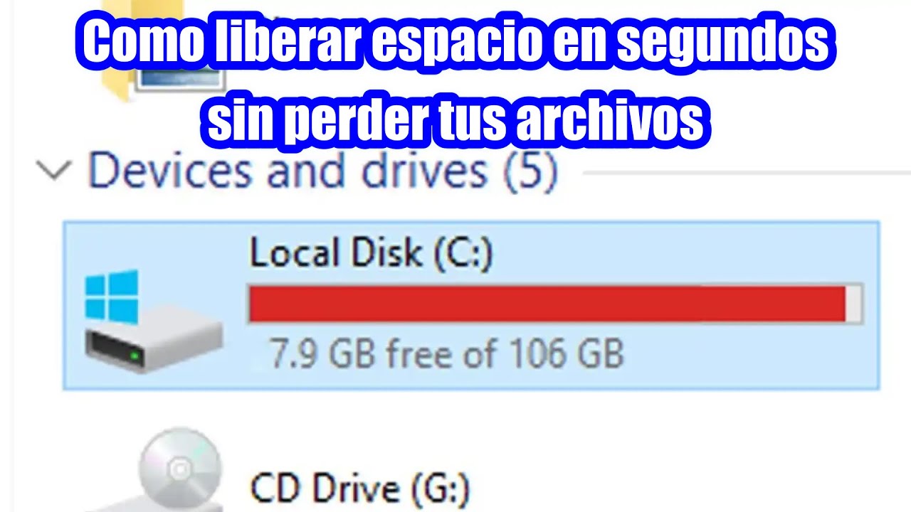 Como Liberar Espacio en el Disco duro o SSD de mi PC | Optimizar PC - YouTube