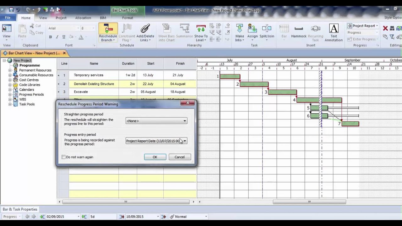 Powerproject Lesson 2 - Create and links tasks - YouTube