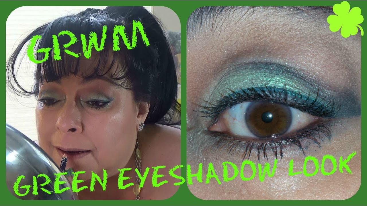 GRWM~Full Face with Green Eyeshadow Look - YouTube