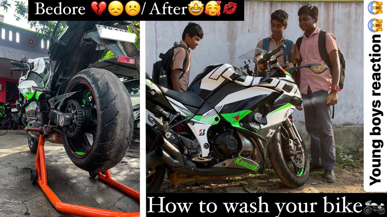 How to do a #complete ️#water #wash of a #superbike😍and how to #clean ...