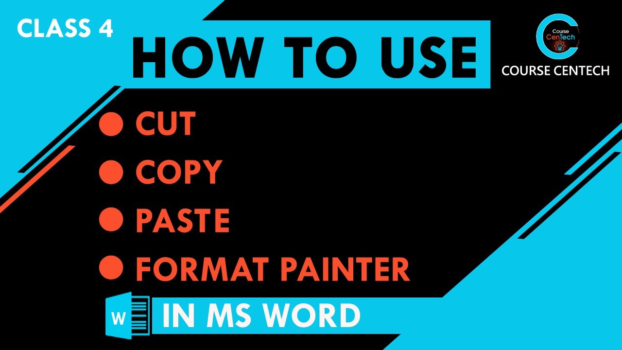 Cut, Copy, Paste, Paste special, and Format Painter In Ms. Word - YouTube