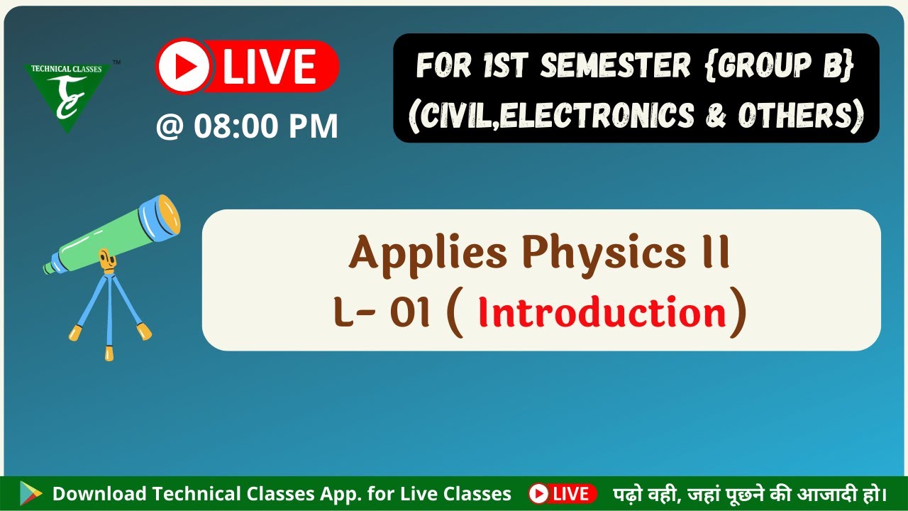 Applied Physics 02 || Introduction || 1st Sem. (Gr-B) || SBTE Bihar Polytechnic - YouTube