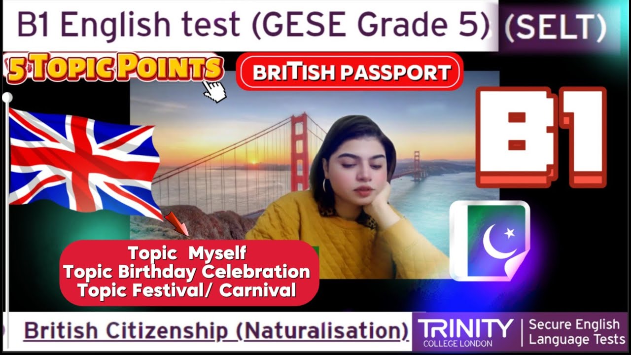 B1 English Test (GESE Grade 5) | SELT British Citizenship| Trinity ...