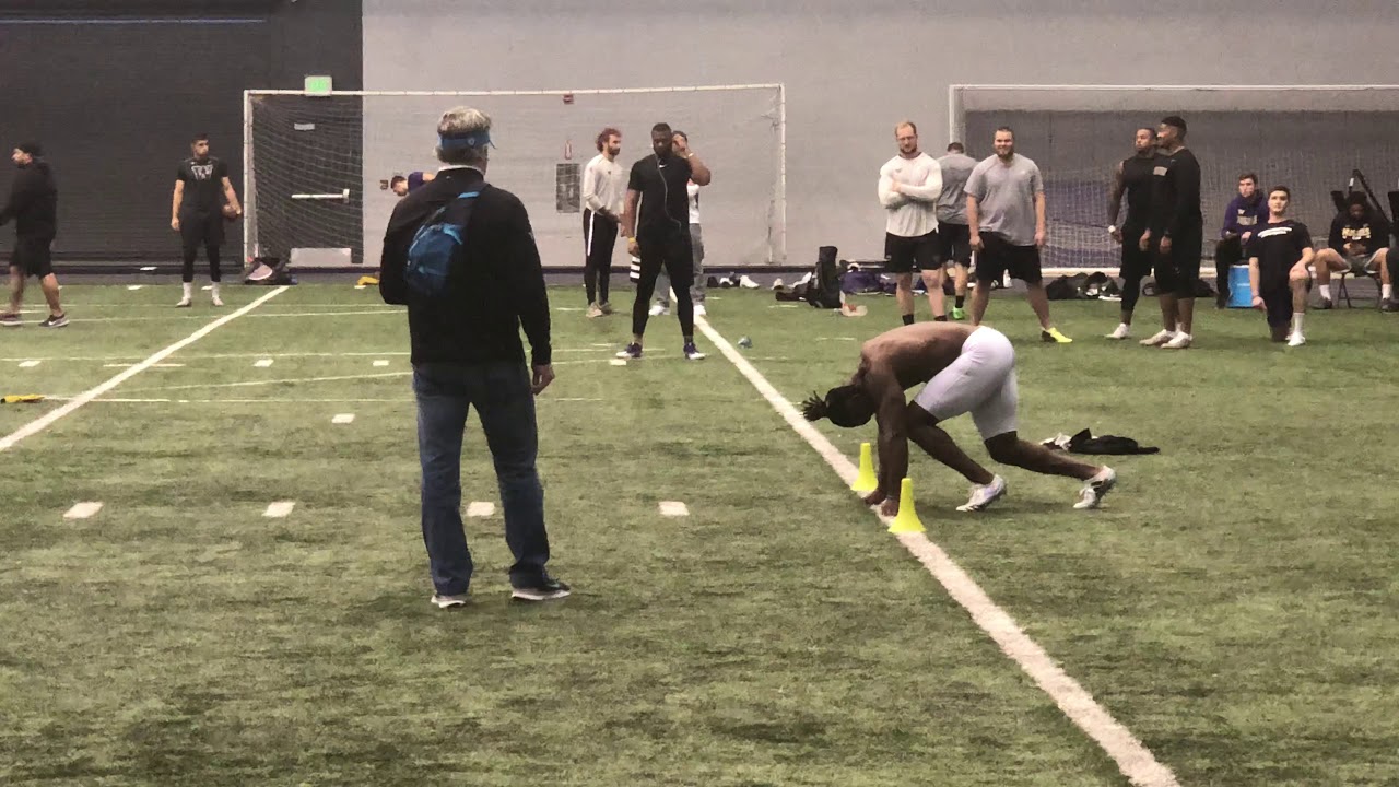 Lavon Coleman 40 Yard Dash - Husky Pro Day 2018 - YouTube