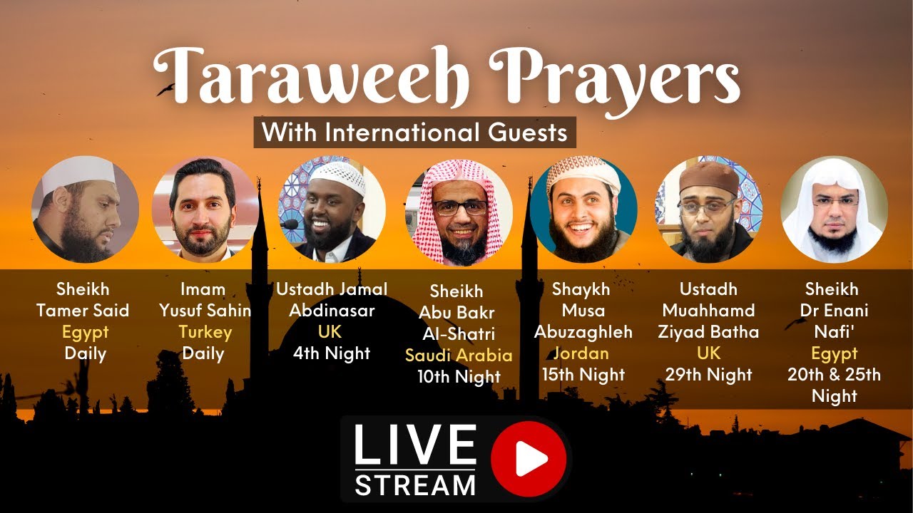 Taraweeh Night 2 LIVE: Sheikh Tamer Said & Ustadh Jamal Abdinasir - YouTube