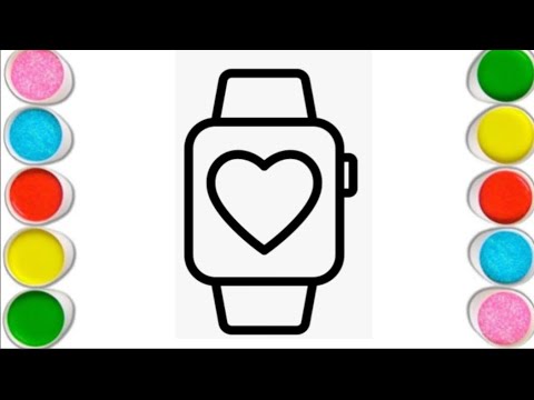 How to draw a cute watch ⌚ for kids and toddlers / watch drawing easy ...