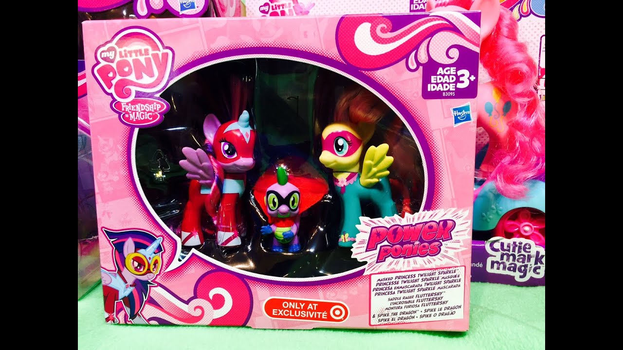 NEW MLP Power Ponies Target Exclusive Set Twilight Sparkle Fluttershy ...
