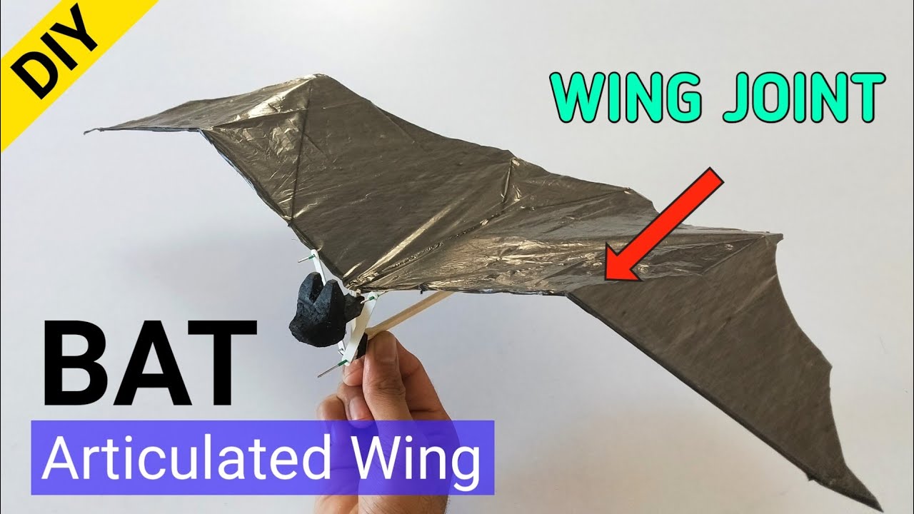 Articulated wings ornithopter | rubber band powered bat | #ornithopter ...