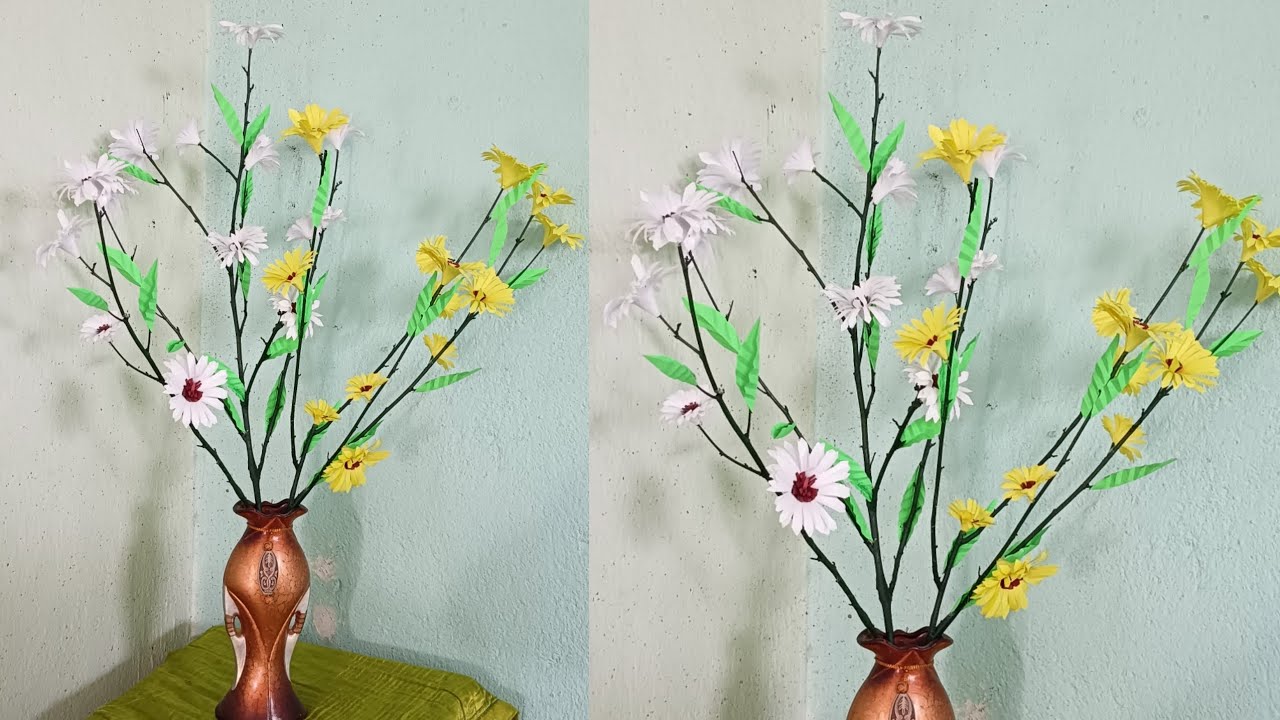 Beautiful Bunch Of Paper Flower | How To Make Paper Flower | Flower ...