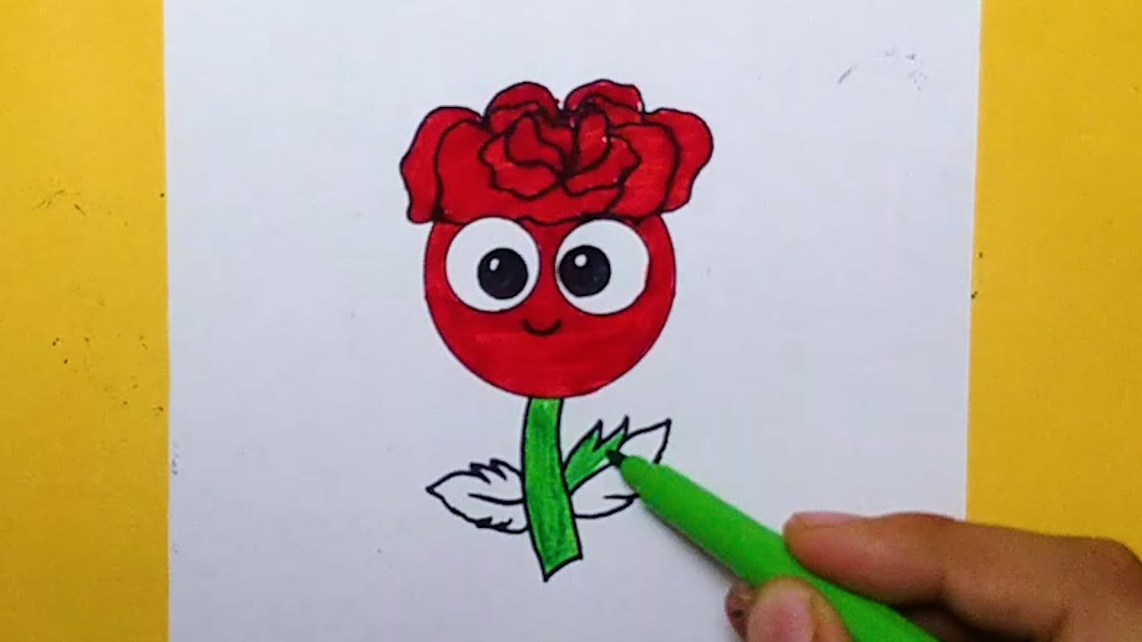 How To Draw Cute Rose Very Easy 🌹😍 Step By Step Drawing | Cute Art For ...