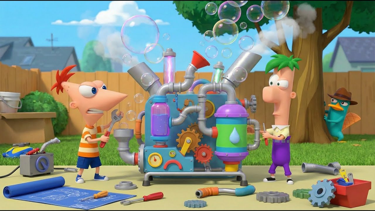 Phineas & Ferb Build a Bubble Blaster! 💥| Phineas & Ferb Animation ...