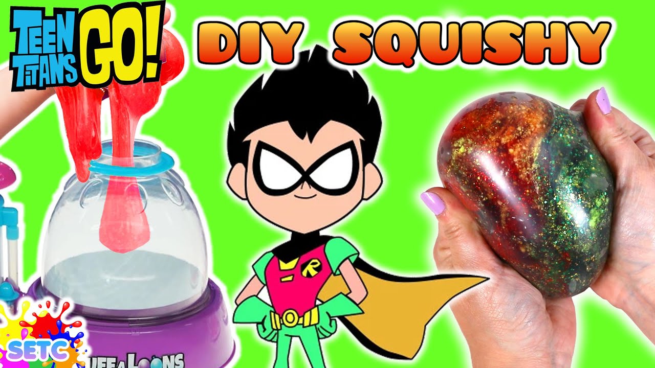 Lets Make Teen Titans Go! Robin Squishy Stress Ball with Green Slime ...