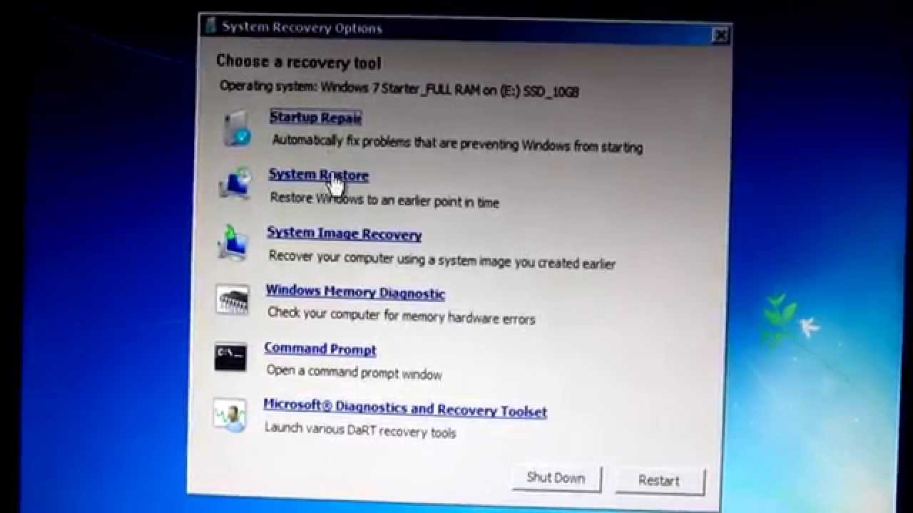 System Recovery & DaRT (Menu walkthrough) - YouTube