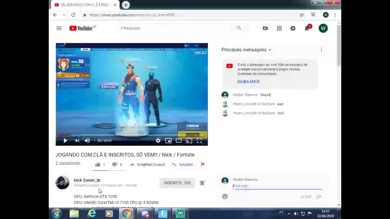 Jogando Duo Com O Nicks/Fortnite - YouTube