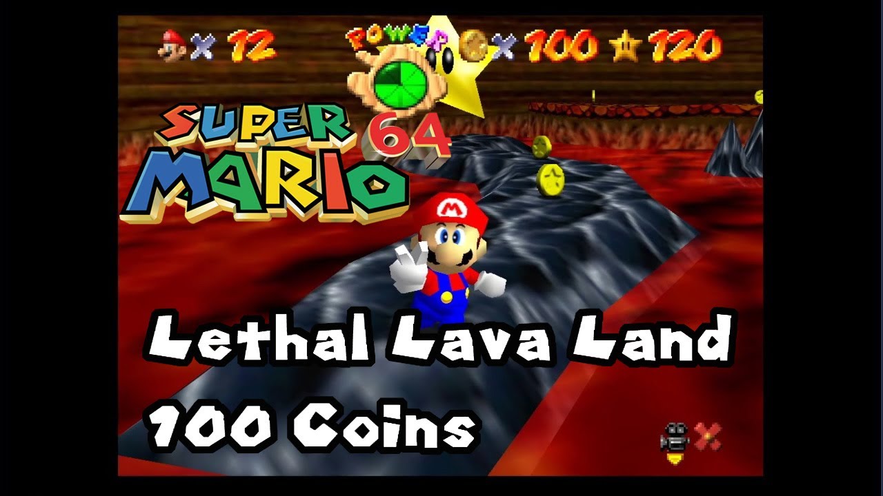 Super Mario 64 - Lethal Lava Land 100 Coins Walkthrough - YouTube