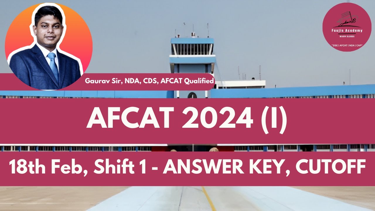 AFCAT 1 2024 | AFCAT 2024 1 Paper Analysis | Memory Based Answer Key ...