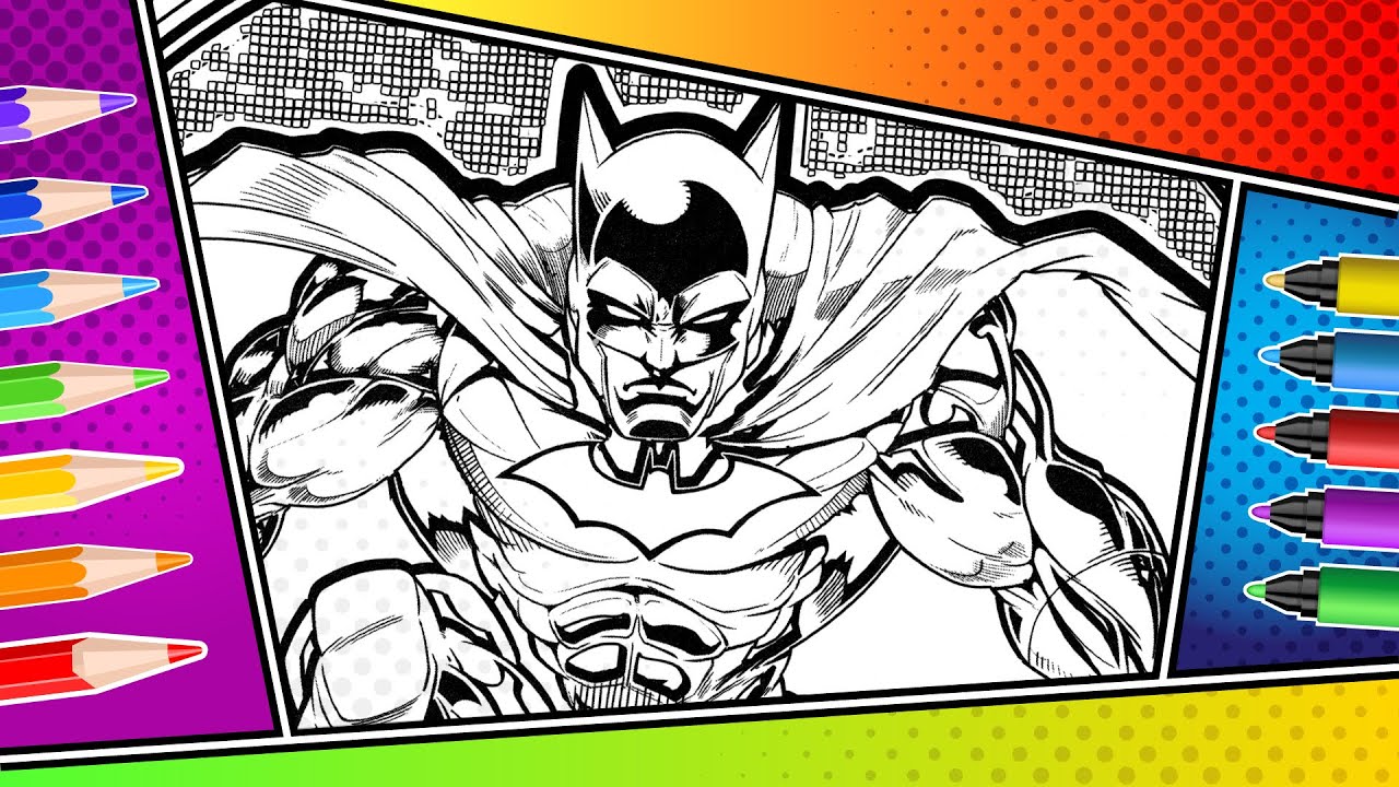 Coloring Batman | Coloring with Markers - YouTube