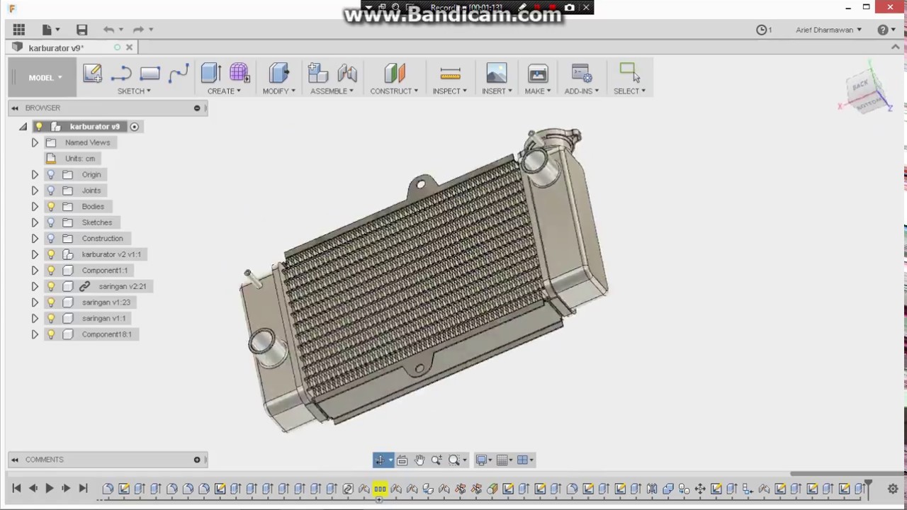 FUSION 360 - HOW TO MAKE RADIATOR DESIGN - YouTube