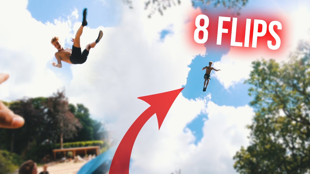 8 FLIPS ON TRAMPOLINE!? - PTGH GROUP - YouTube