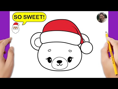 How to draw a Teddy Bear easy 🧸 | Christmas drawing 🎅