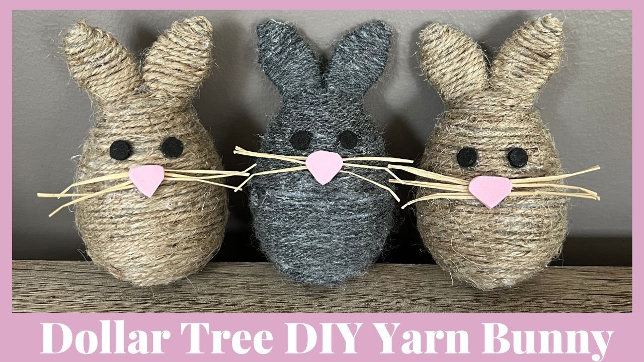 DIY DOLLAR TREE Twine/Yarn Bunny Egg | DIY Bunny Easter Decor - YouTube