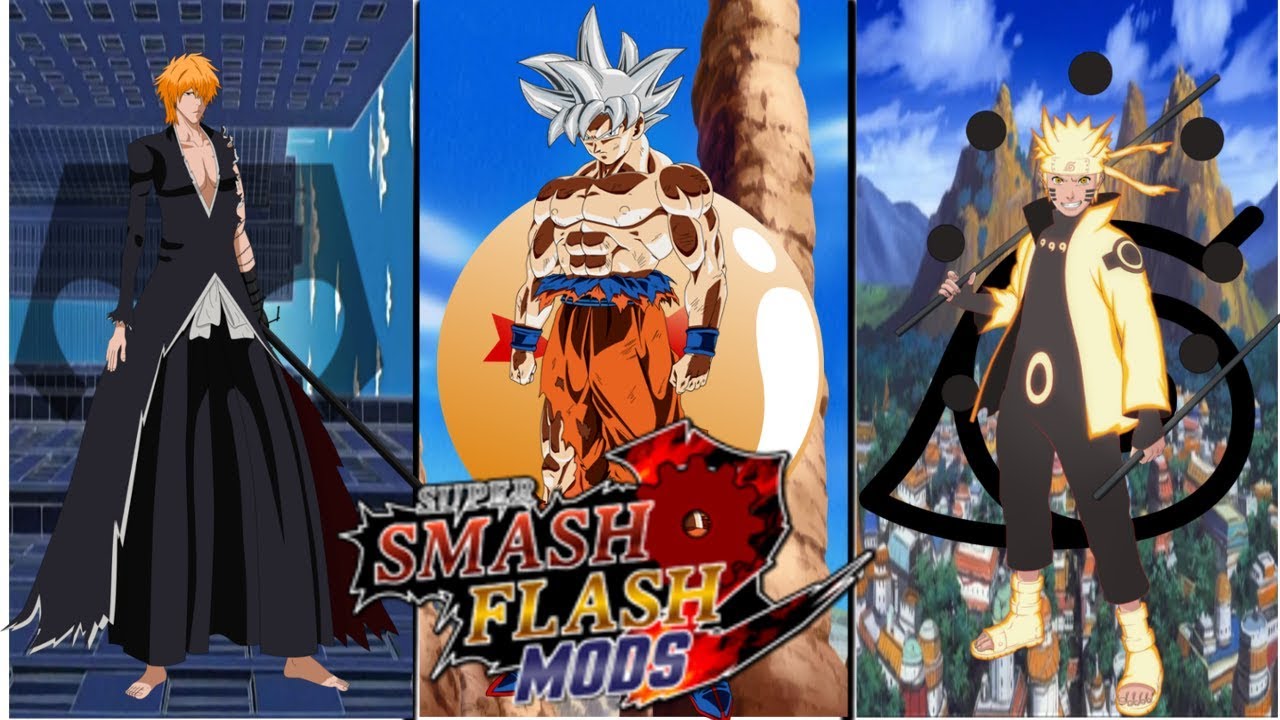 Goku vs Ichigo vs Naruto!! Super Smash Flash 2 Mods - YouTube