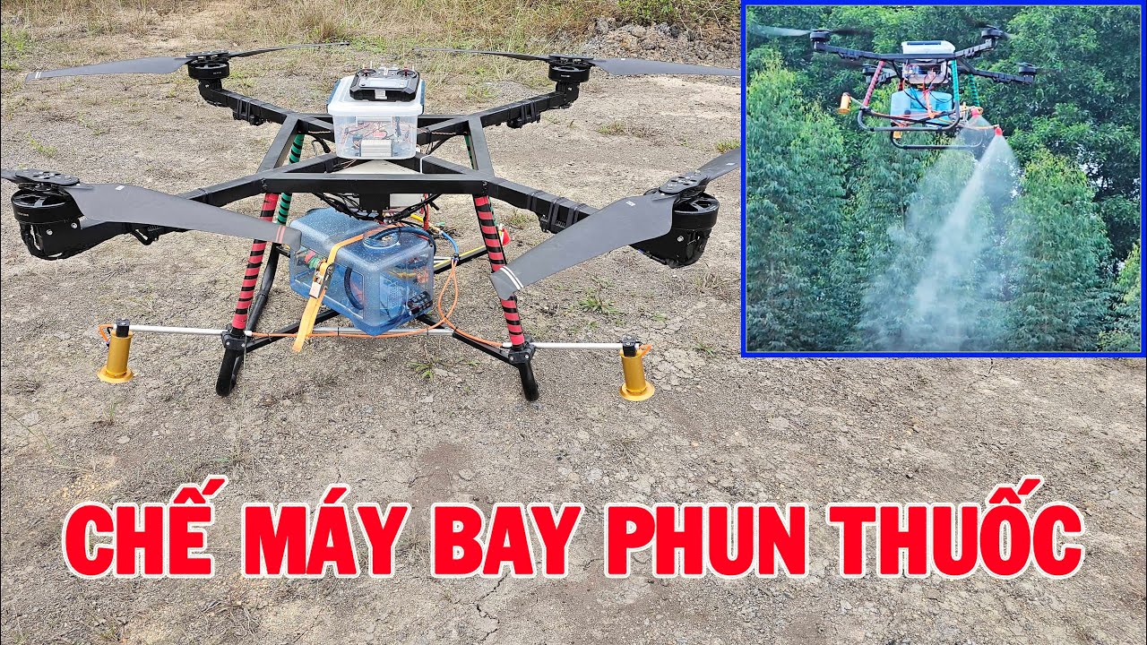 Chế máy bay nông nghiệp phun thuốc sâu - Agriculture Drone - Spraying ...