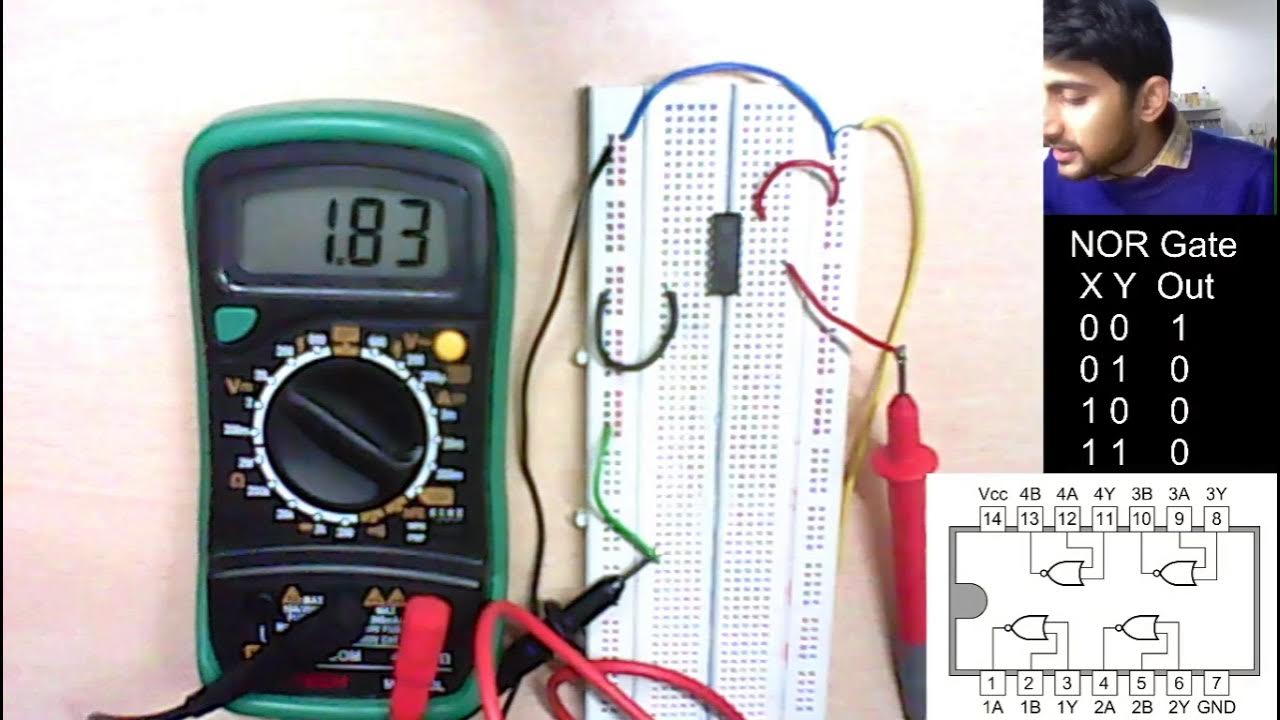 Verification of NOR Gate using IC 7402 - YouTube