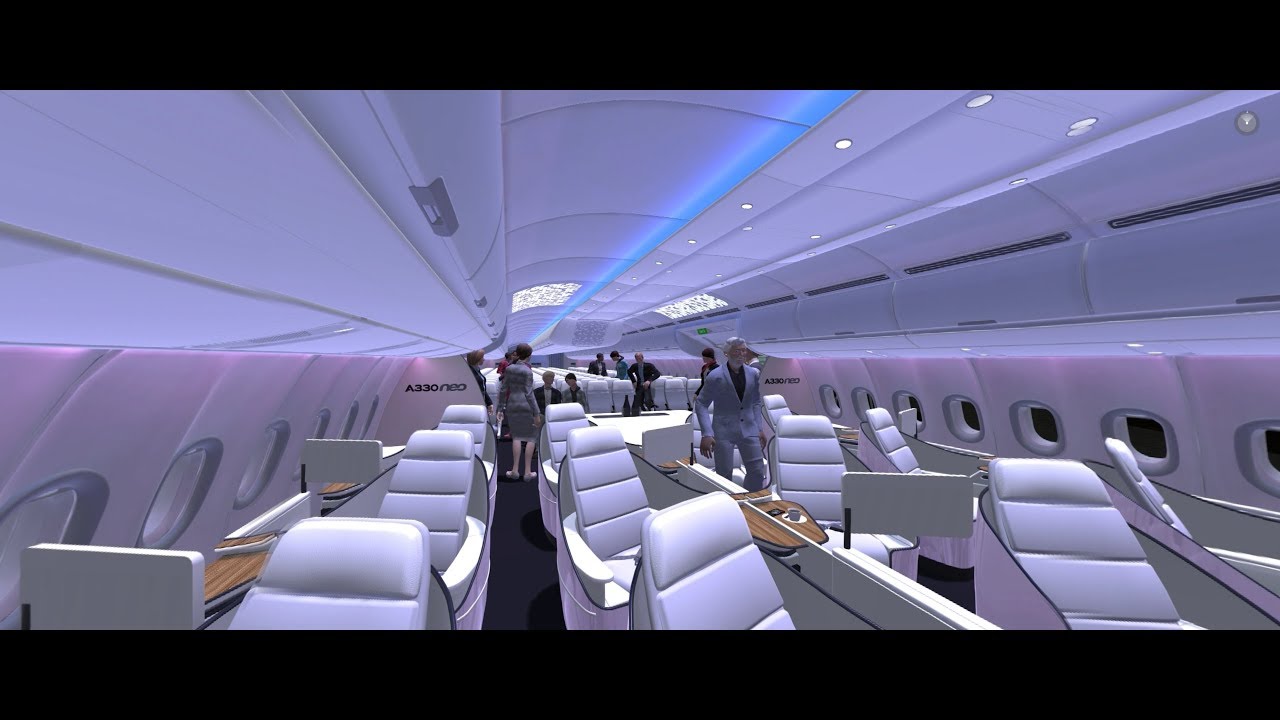 Modernised Airplane Cabin Virtual Tour in 360 VR - YouTube