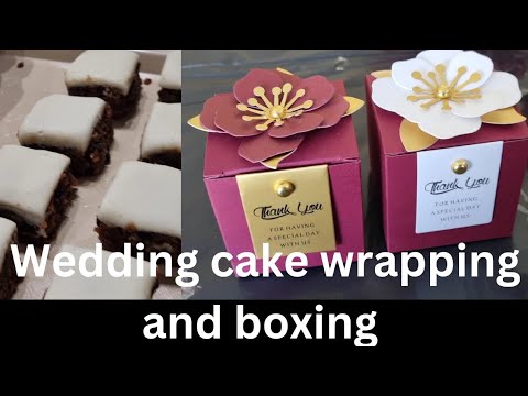 පුතාගේ wedding එකට cake ඔතපු දවස|wedding cake wrapping and boxing - YouTube