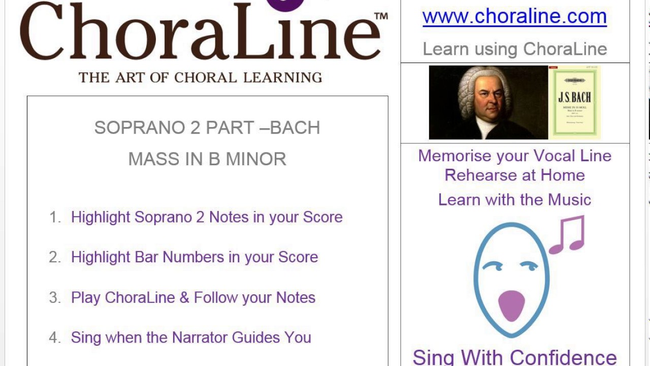 Soprano Part 2 BACH MASS IN B MINOR - YouTube