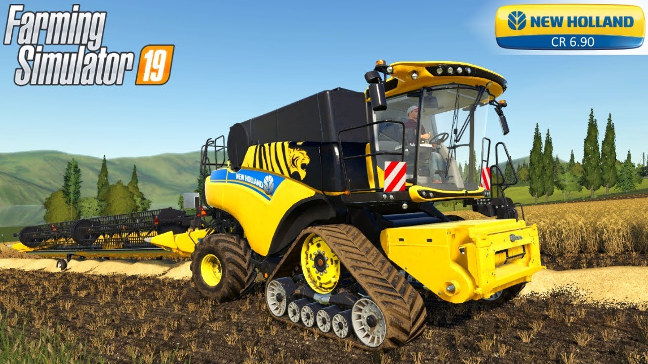 Farming Simulator 19 - NEW HOLLAND CR 6.90 Harvester Tiger Style - YouTube