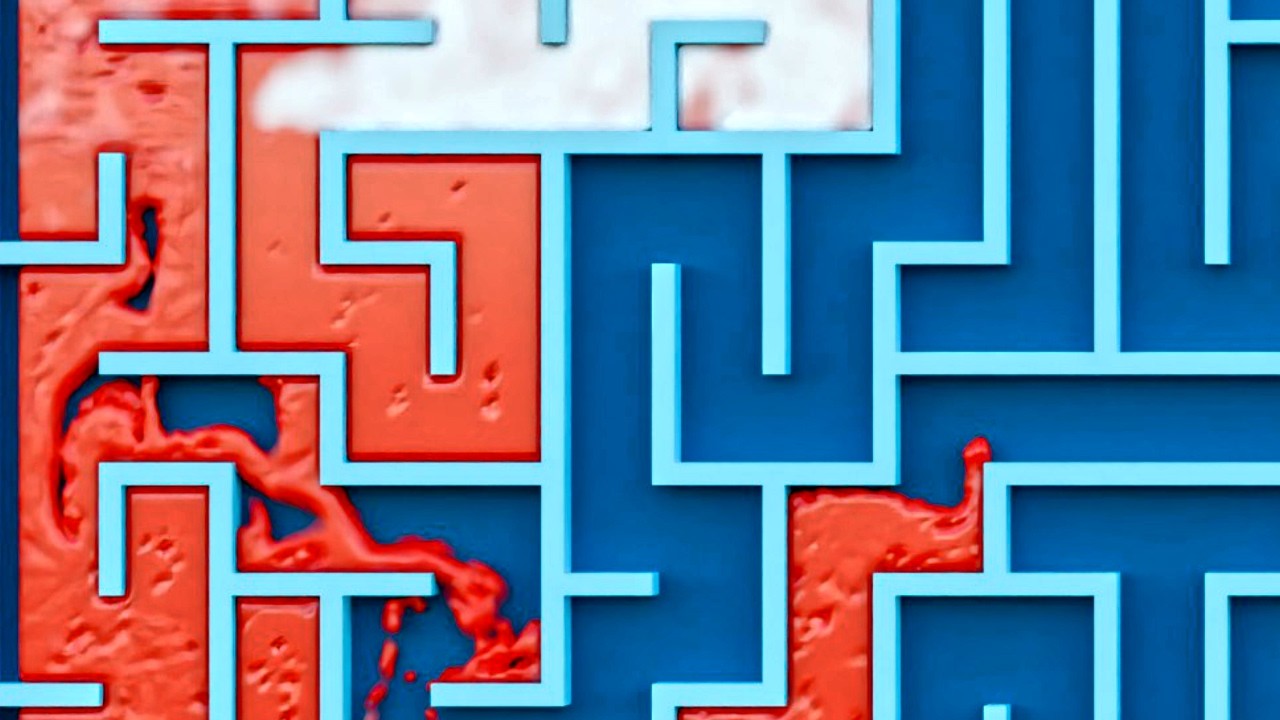 Red and White Swirl vs. Blue Maze – Mesmerizing Simulation! - YouTube