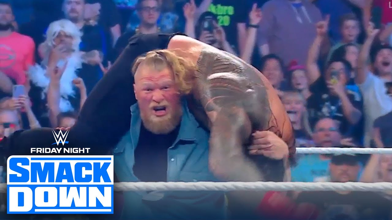 Brock Lesnar returns to SmackDown and attacks Roman Reigns and The Usos ...