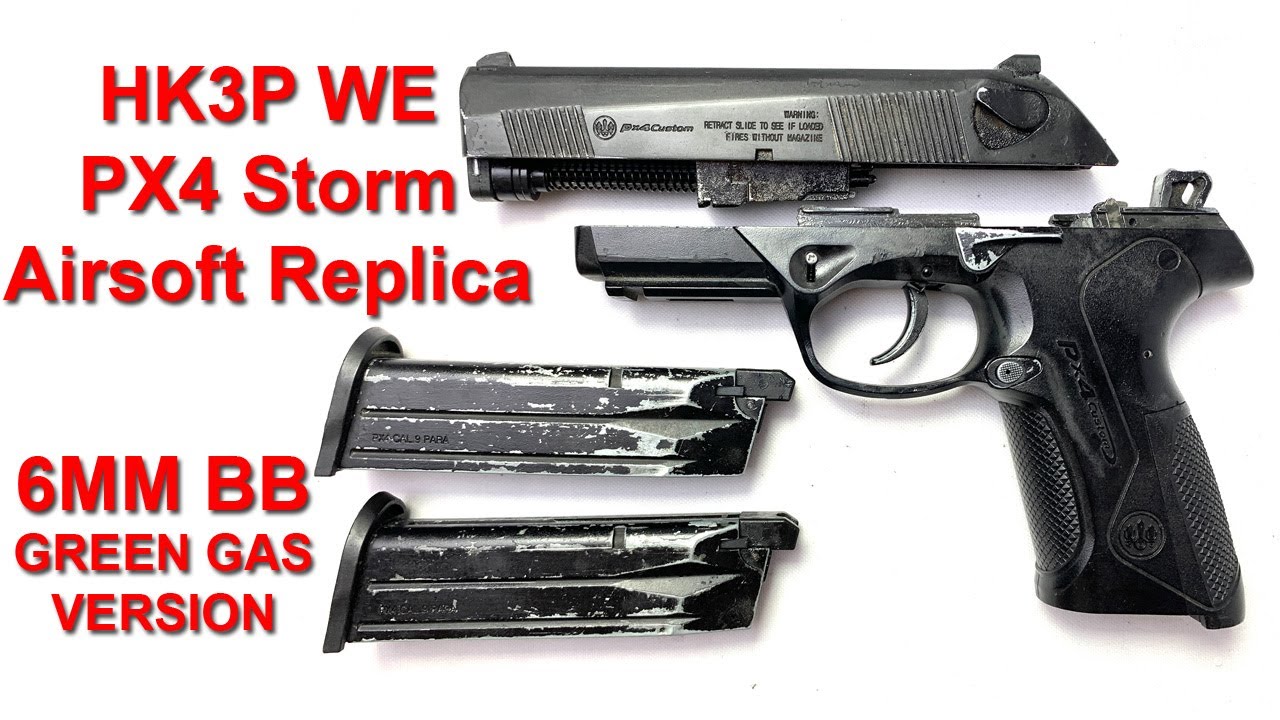 WE HK3P Airsoft Beretta PX4 Storm Replica Green Gas 6mm BB - YouTube