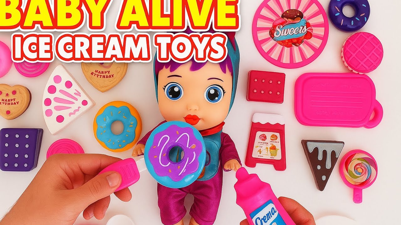 ASMR | 8 Minutes Unboxing Baby Alive Ice Cream Toys | Feeding Baby ...