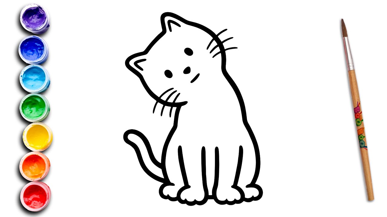 CUTIE CATTY Drawing, Coloring & Glittering - YouTube