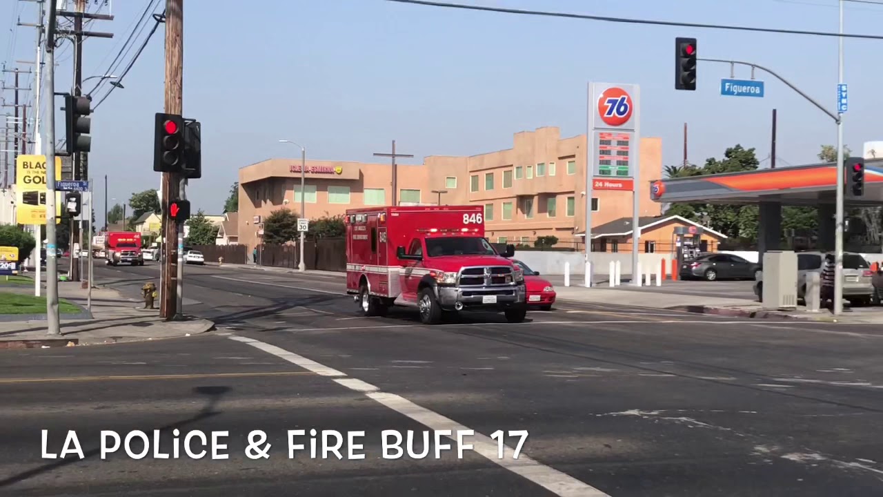 Lafd rescue 846 & rescue 46 responding - YouTube