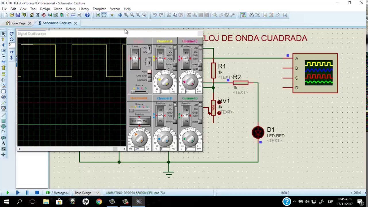 LM 555 utilizado como reloj de onda cuadrada - YouTube