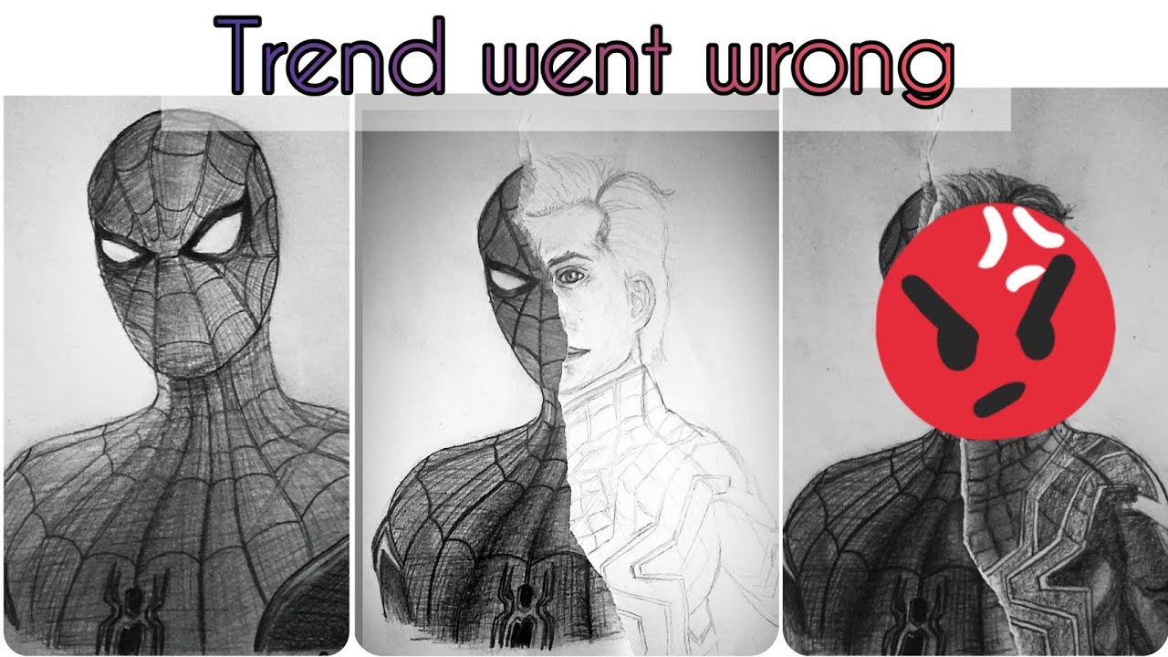 how to draw Spiderman peter parker tom Howland easy pencil drawing 2 in ...