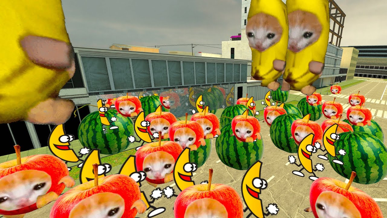 Fruit Family !!! Banana, Banana Cat, Apple Cat, Watermelon Nextbot Gmod ...