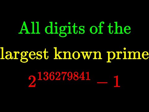 All digits of Largest Known Prime in COLOR, Mersenne Prime 2^136279841 ...
