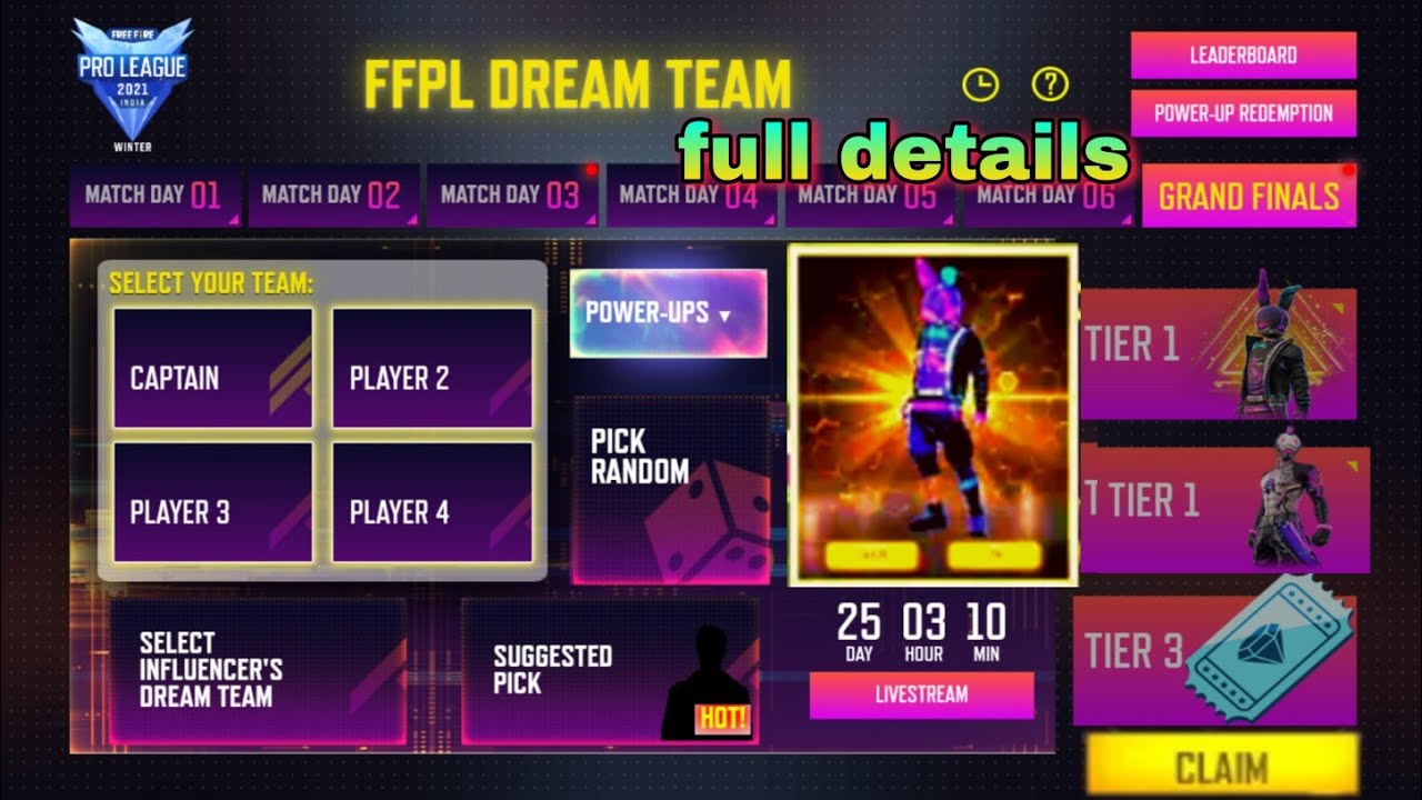 FREE FIRE NEW EVENT | HOW TO COMPLETE FFPL DREAM TEAM EVENT | FREE ...