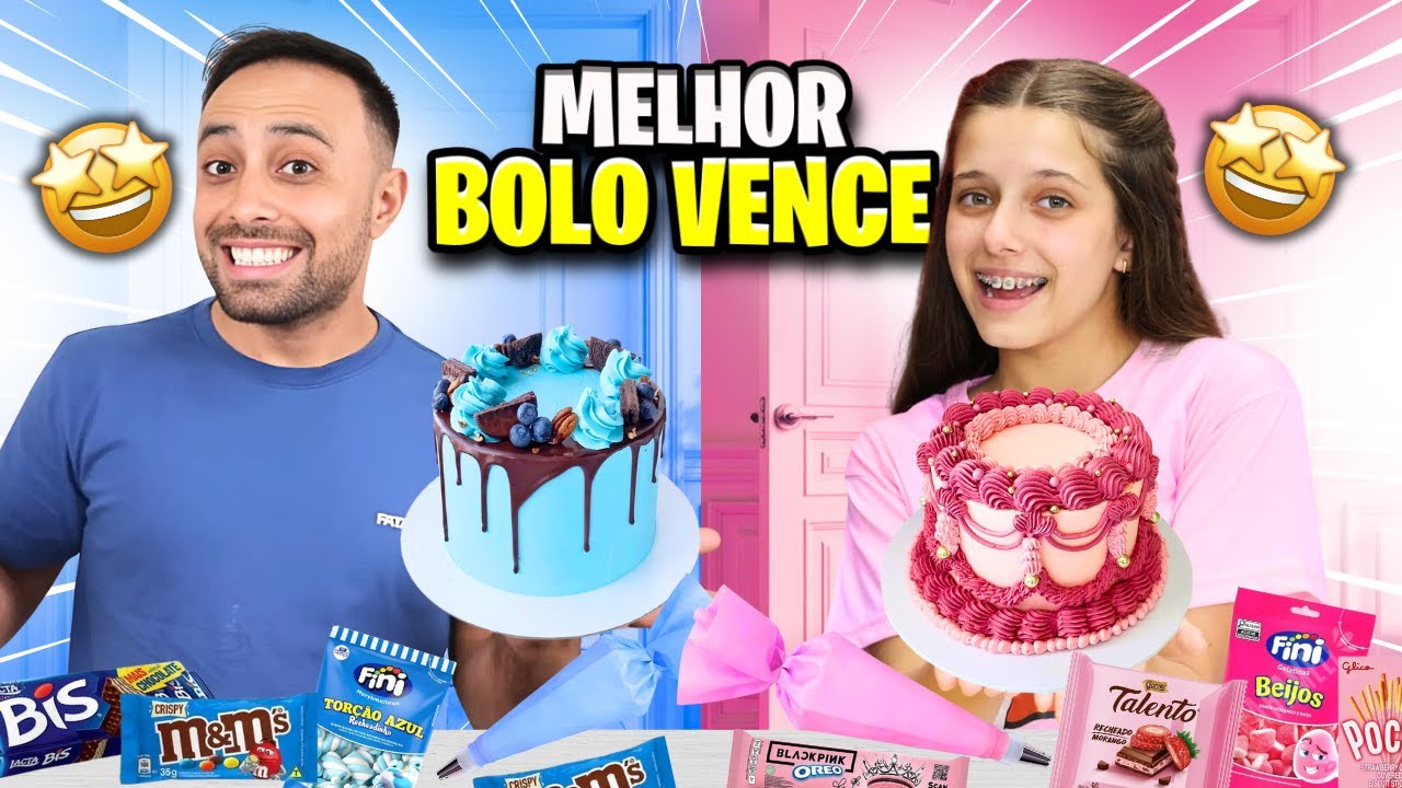 QUEM FIZER O MELHOR BOLO DA SUA COR VENCE (Azul vs Rosa) - YouTube