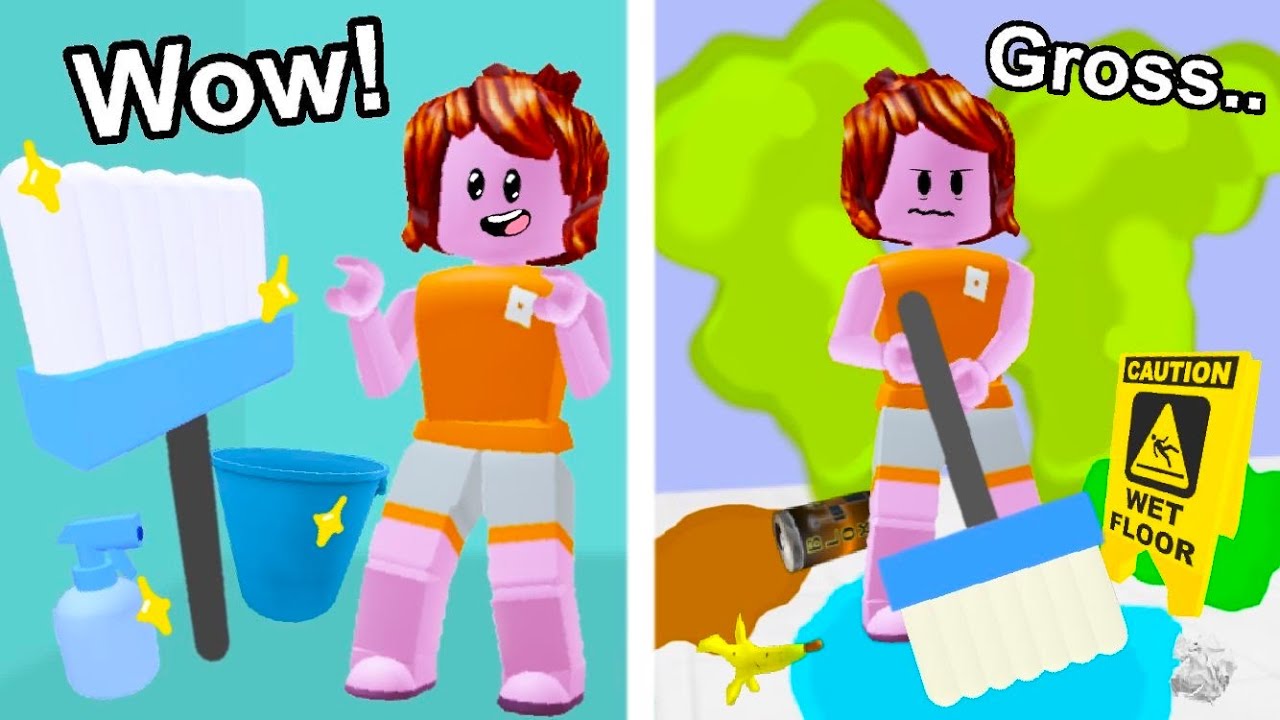 Roblox cleaning for the first time... - YouTube