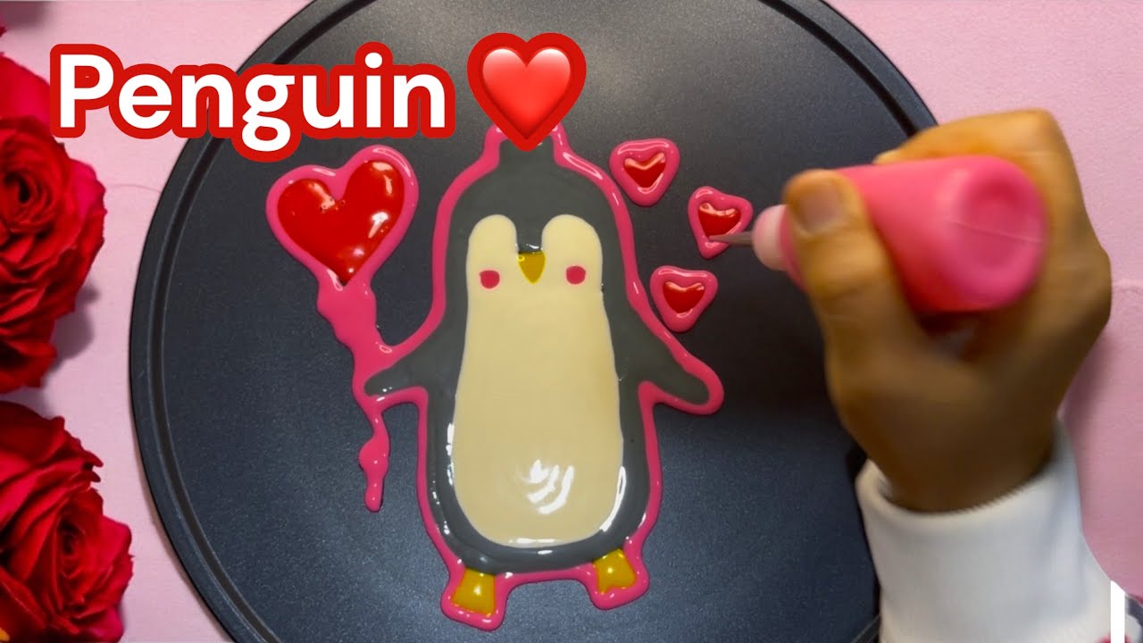 Valentine's Penguin Pancake Art - Penguin cute, Penguin cartoon ...