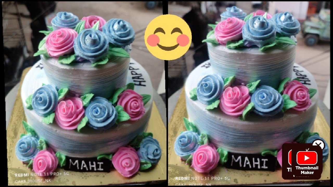 2 TIER VANILLA FLAVOUR CAKE | BEST CAKE DESIGN | HOMEMADE CAKE ...