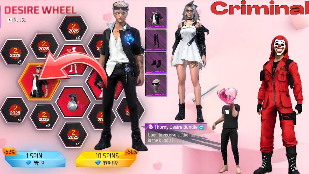 DESIRE WHEEL | VALENTINE DAY EVENTS | HEART EMOTE RETURNS | CRIMINALS ...